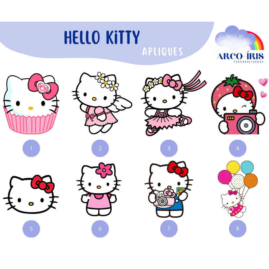 Aplique Recortado - Hello Kitty - Enfeite,Tag, Lembrancinha, Tubetes ...