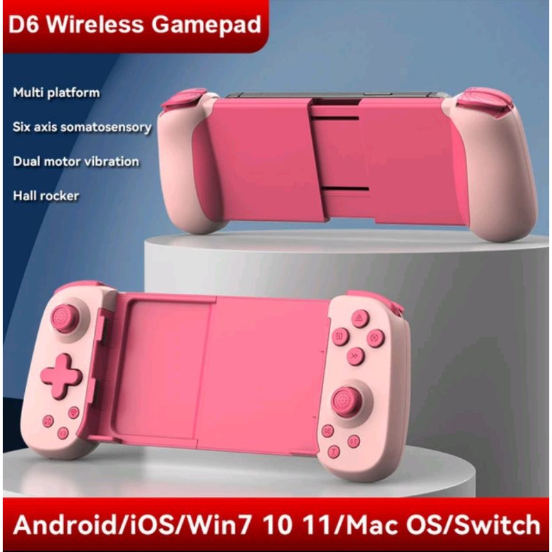 Controle Rosa Joystick BSP-D6 Retrátil Sem Fio Bluetooth 5.0 Android ...