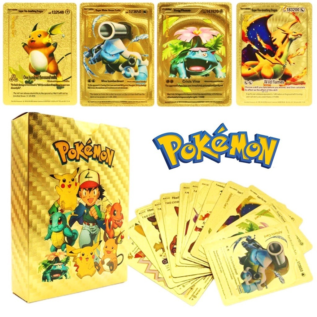 Coleção Com 54 Cartas Luxuosa de Pokémon Douradas - Edição Limitada ...