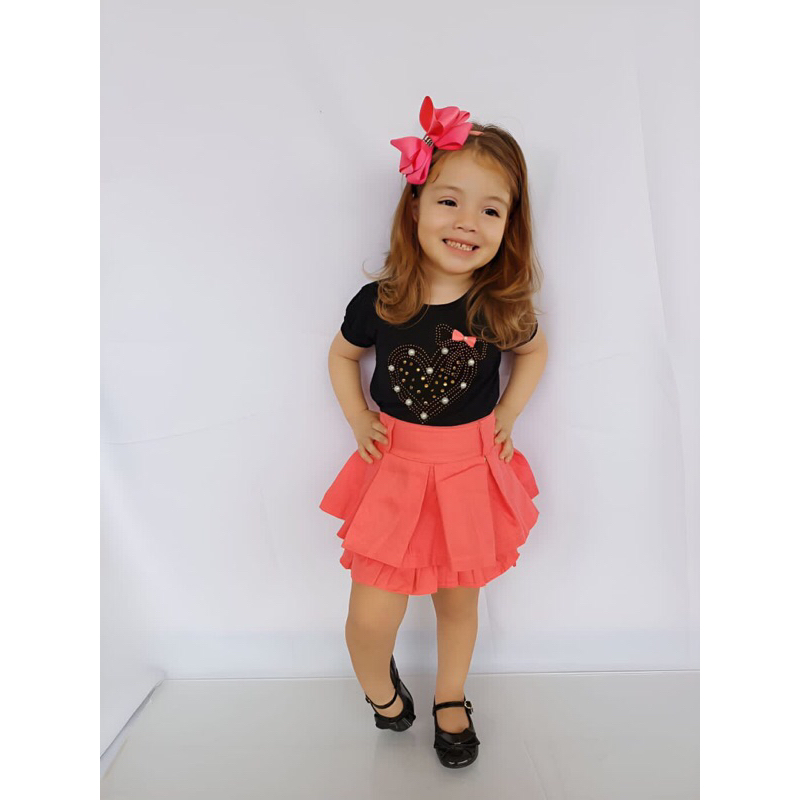 CONJUNTO MENINAS INFANTIL PEDRARIA DE SAÍA OU DE SHORTS MODA MENINAS ...