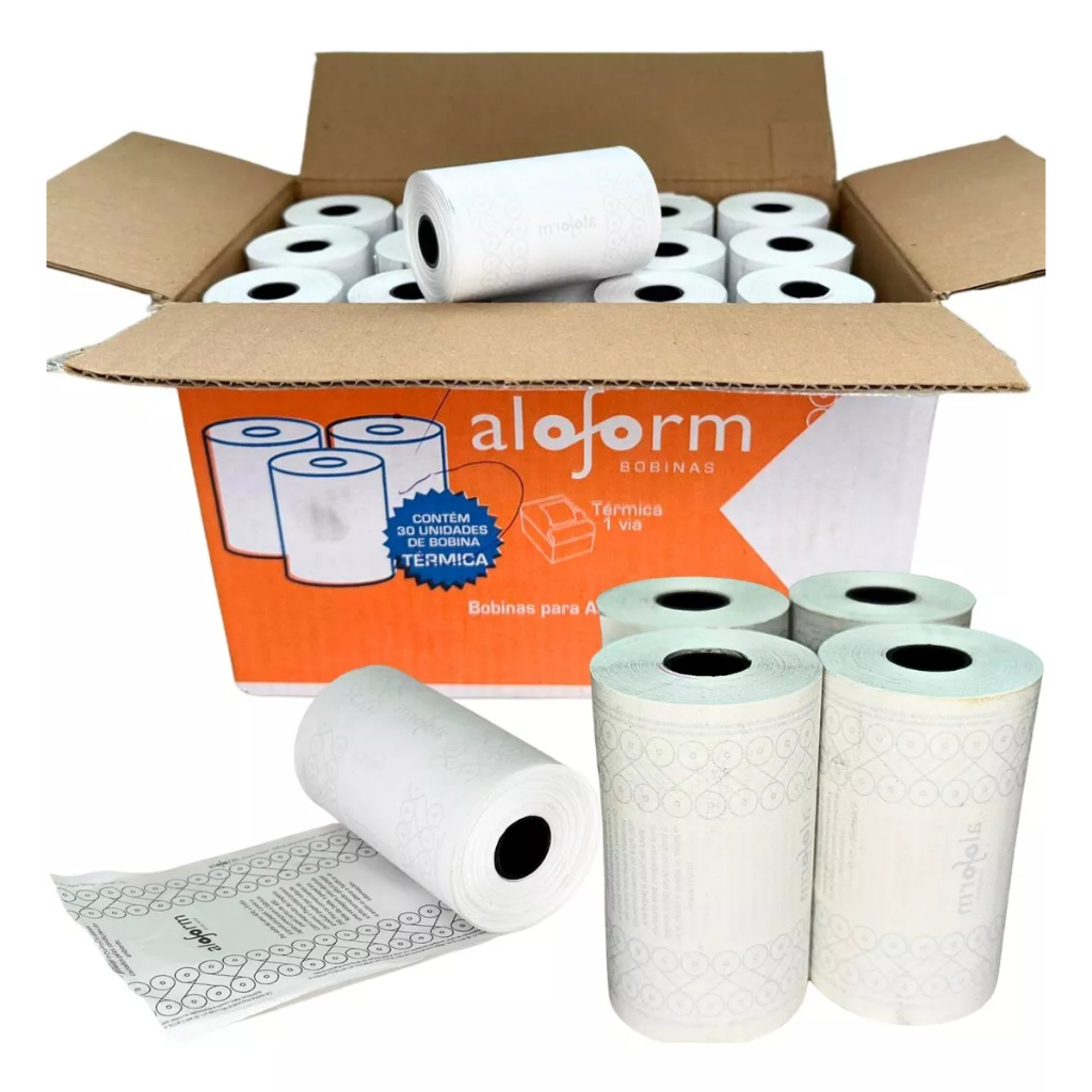 Kit 30 Bobina Pdv Térmica 80x40 Branca Aloform | Shopee Brasil