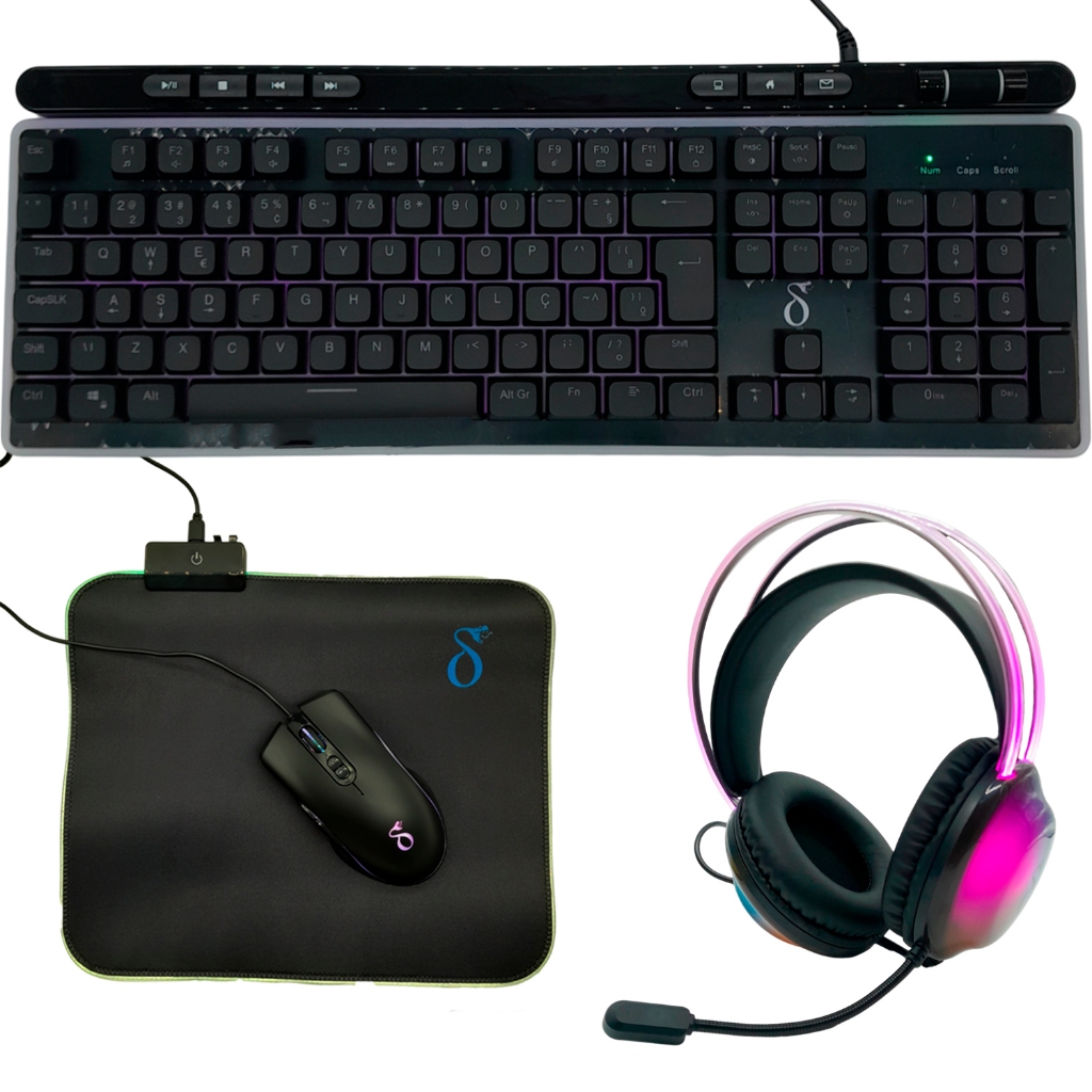 Kit Gamer Completo Teclado + Mouse + Mousepad Usb + Headset Gamer Rgb ...