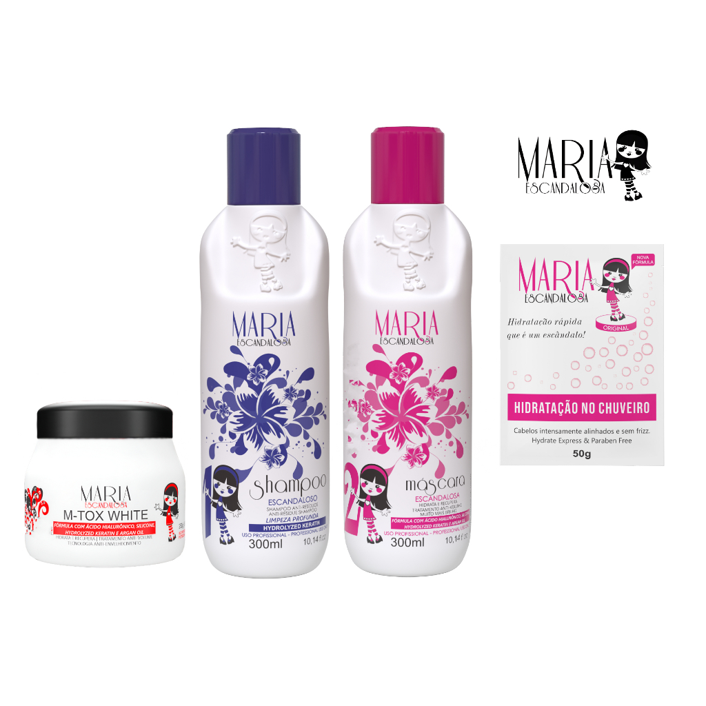 MARIA ESCANDALOSA KIT 300ML+MTOX WHITE 250GR | Shopee Brasil