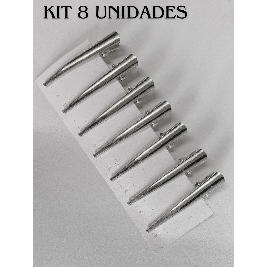 Kit 8 Unidades Bico De Pato Boca De Jacaré Dourado/Prata E Preto ...