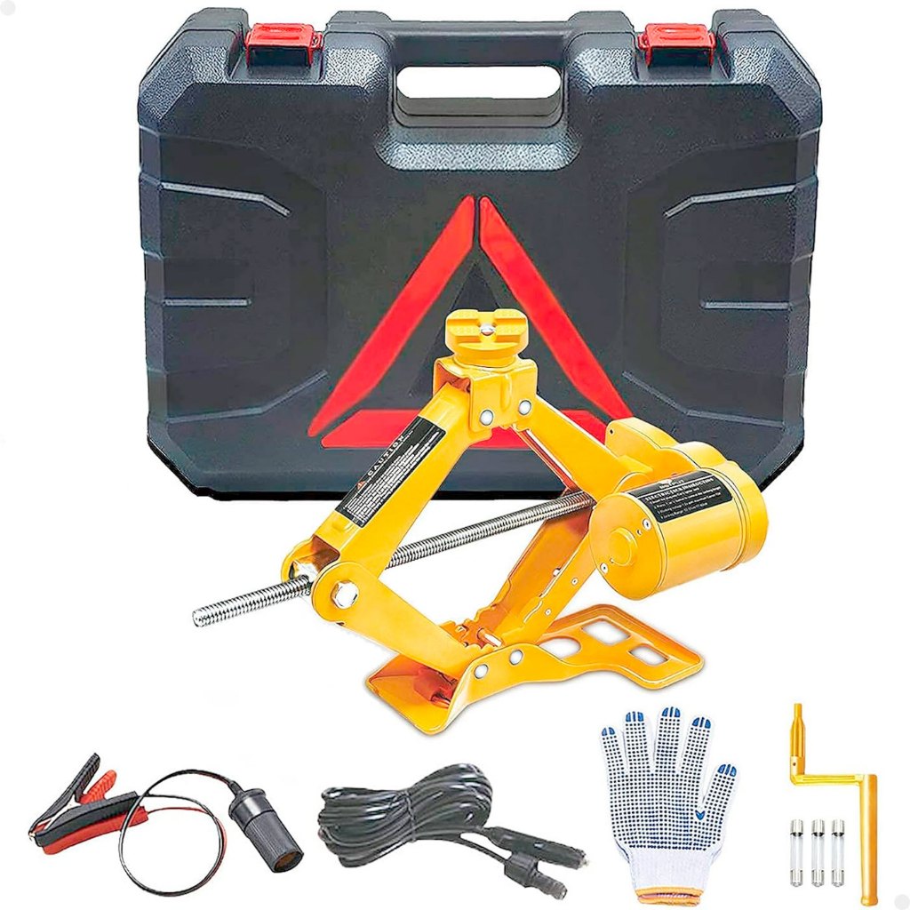 Macaco Elétrico 2 Toneladas 12V Tipo Tesoura com Maleta para Troca de ...