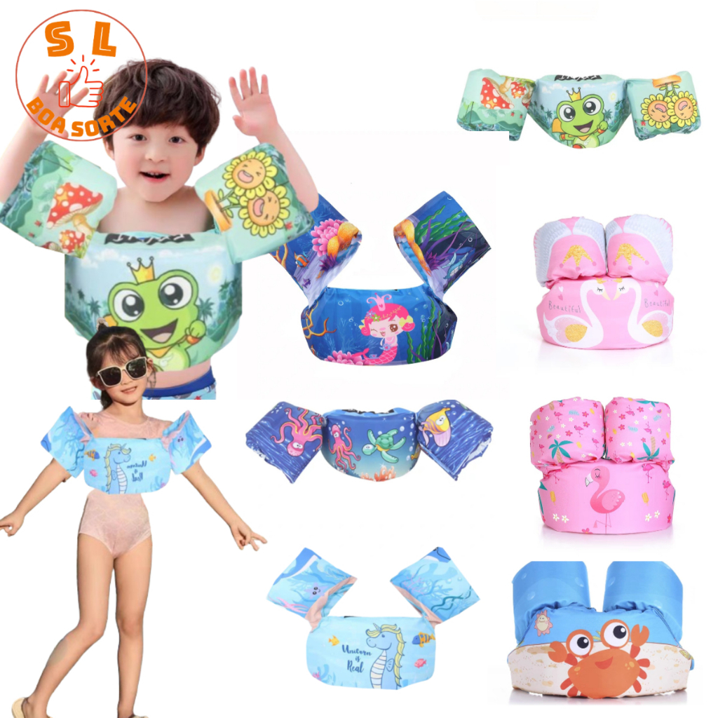 Boia Colete De Estampada Infantil Unissex Braçadeira 2 a 6 Anos Faixa ...
