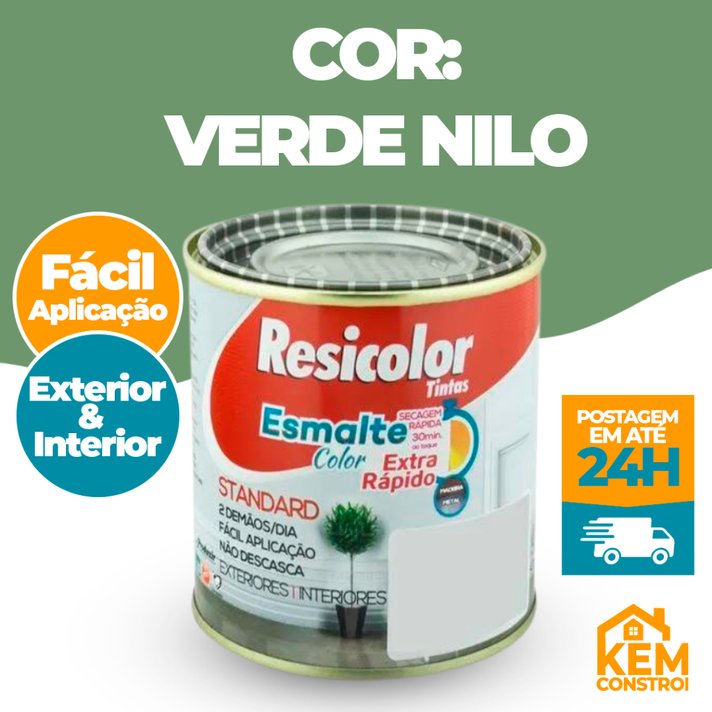 Tinta Esmalte Sintetico Brilho Standard Esmalte Brilho Verde Nilo 900ml ...
