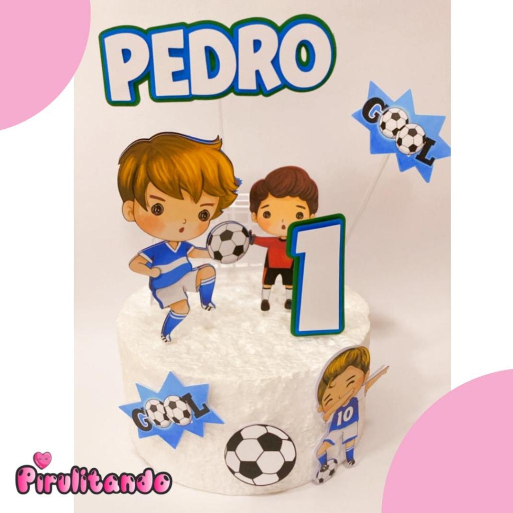 Topo de Bolo Futebol topper personalizados festa aniversario soccer ...