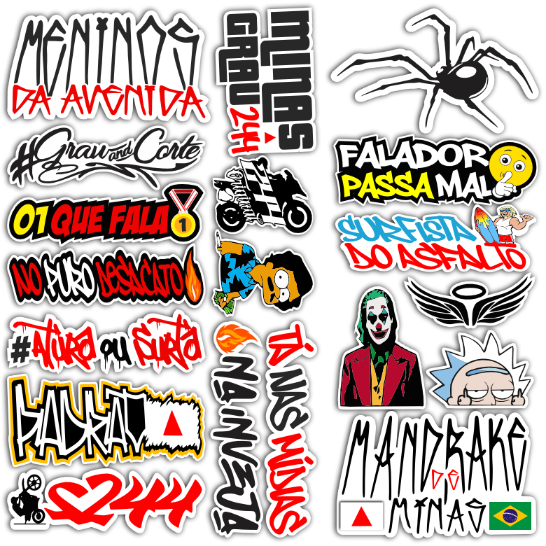 Adesivos Mandrake Minas 244 para Bike cartela Carro Moto Capacete impreshow M28 | Shopee Brasil