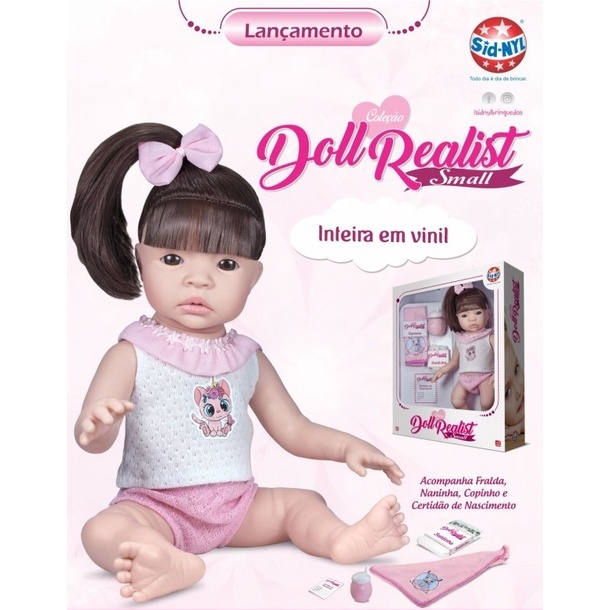 Boneca Doll Realista Com Cabelo Small Coleção - Sidnyl | Shopee Brasil