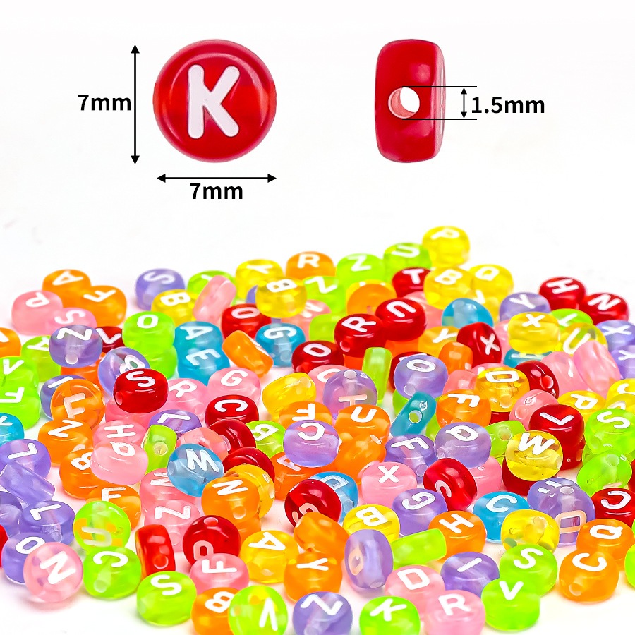 Miçangas Montar Pulseira Infantil C/ 1000 Letras sortidas Alfabeto ...