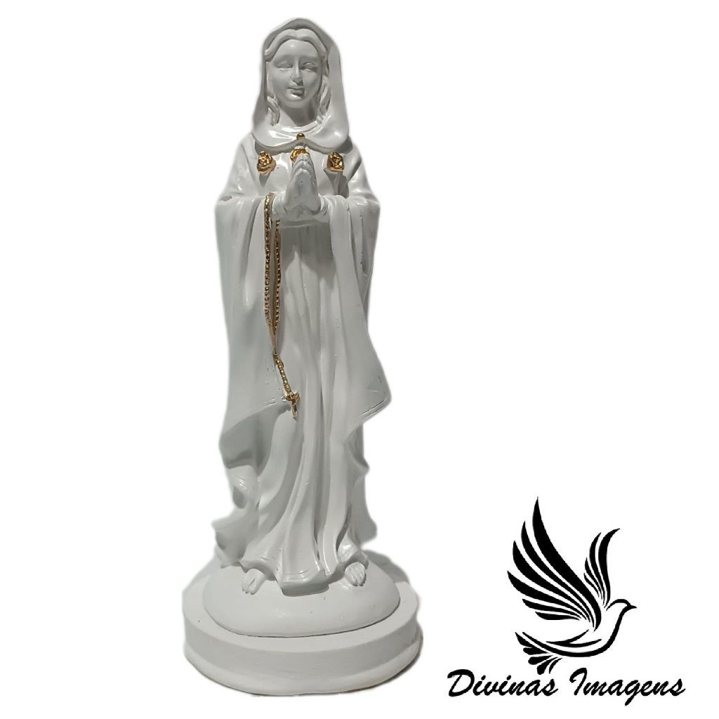 Imagem Nossa Senhora Rosa Mística White 20cm Gesso Premium | Shopee Brasil