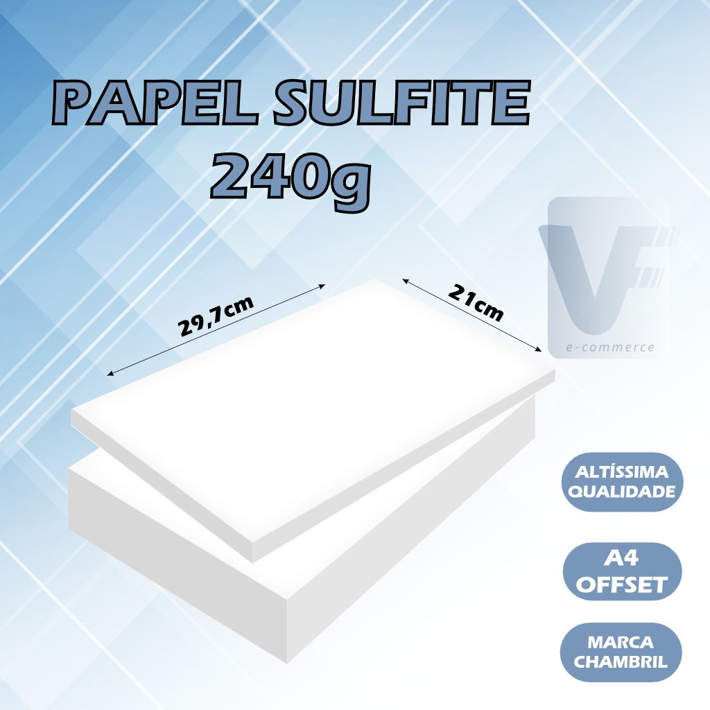 Papel Sulfite Branco A4 240g, 21x29,7cm, A Partir De 50 Folhas | Shopee Brasil