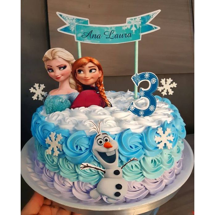 Topo de Bolo de aniversário frozen - topper de festa infantil Ana e ...