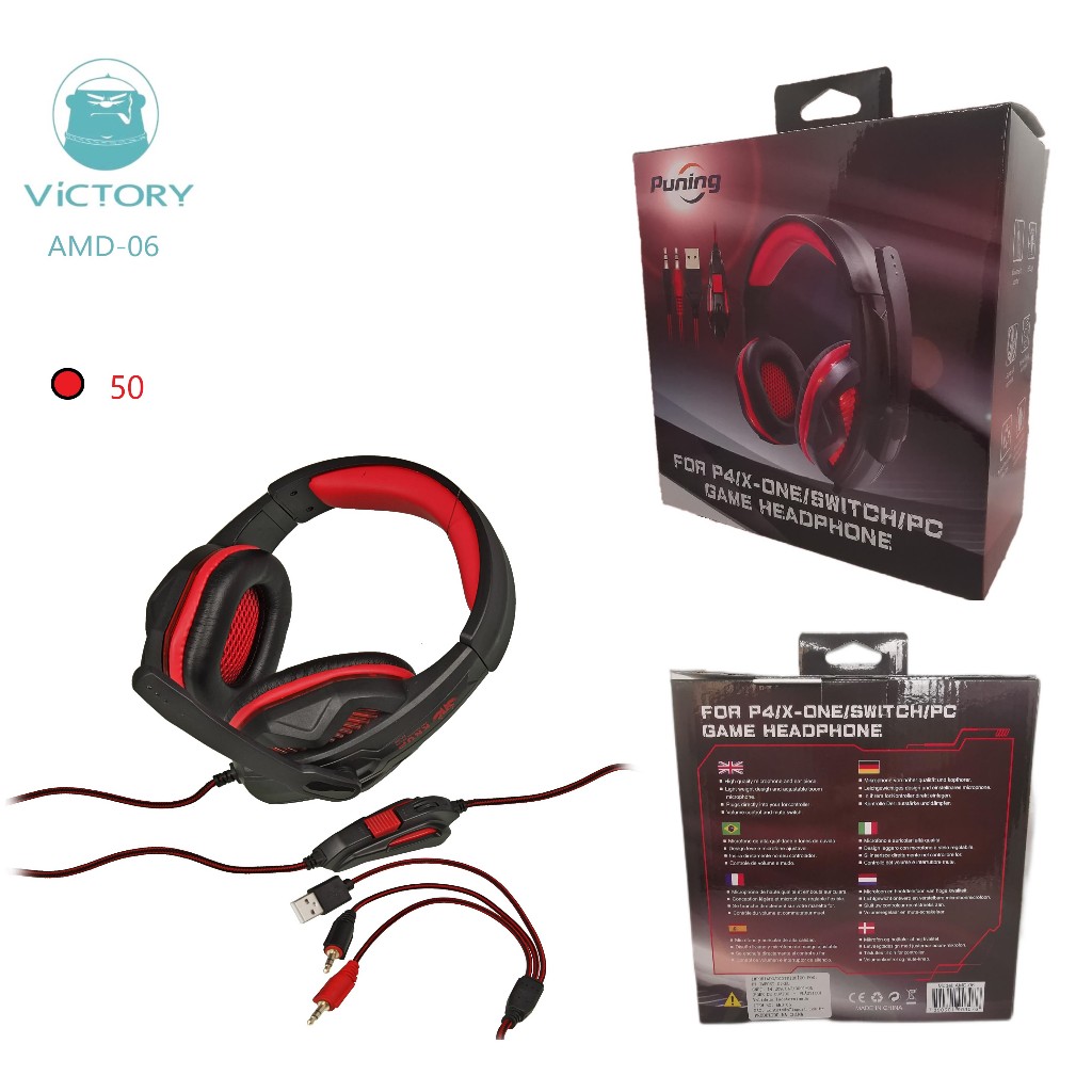 Fone Gamer AMD-03 /06 GM001 P2 Microfone HeadPhone HeadSet Para Ps4 /PC ...