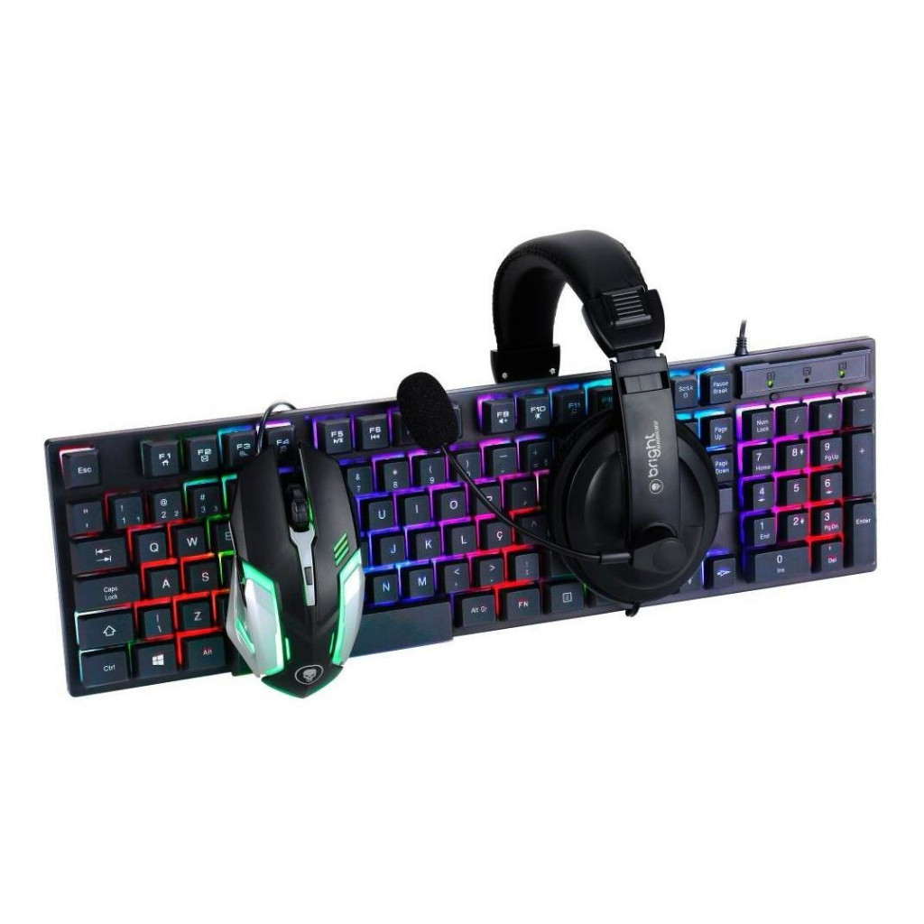 Combo Gamer 3x1 - Teclado Led + Mouse Led + Headset Gamer Cor do ...