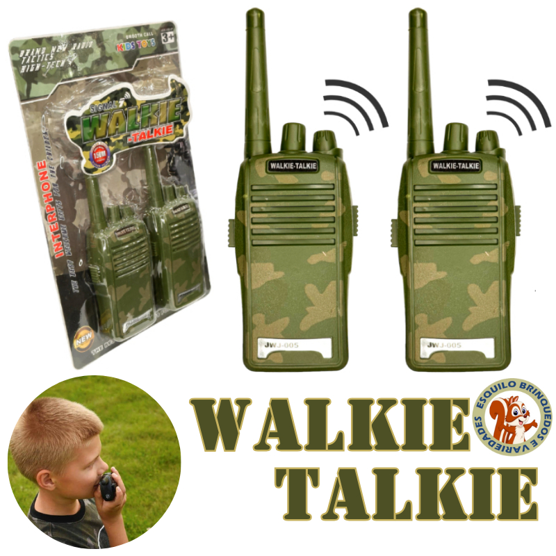 Walk Talk Infantil Radio Comunicador Brinquedo Infantil Verde Exercito ...