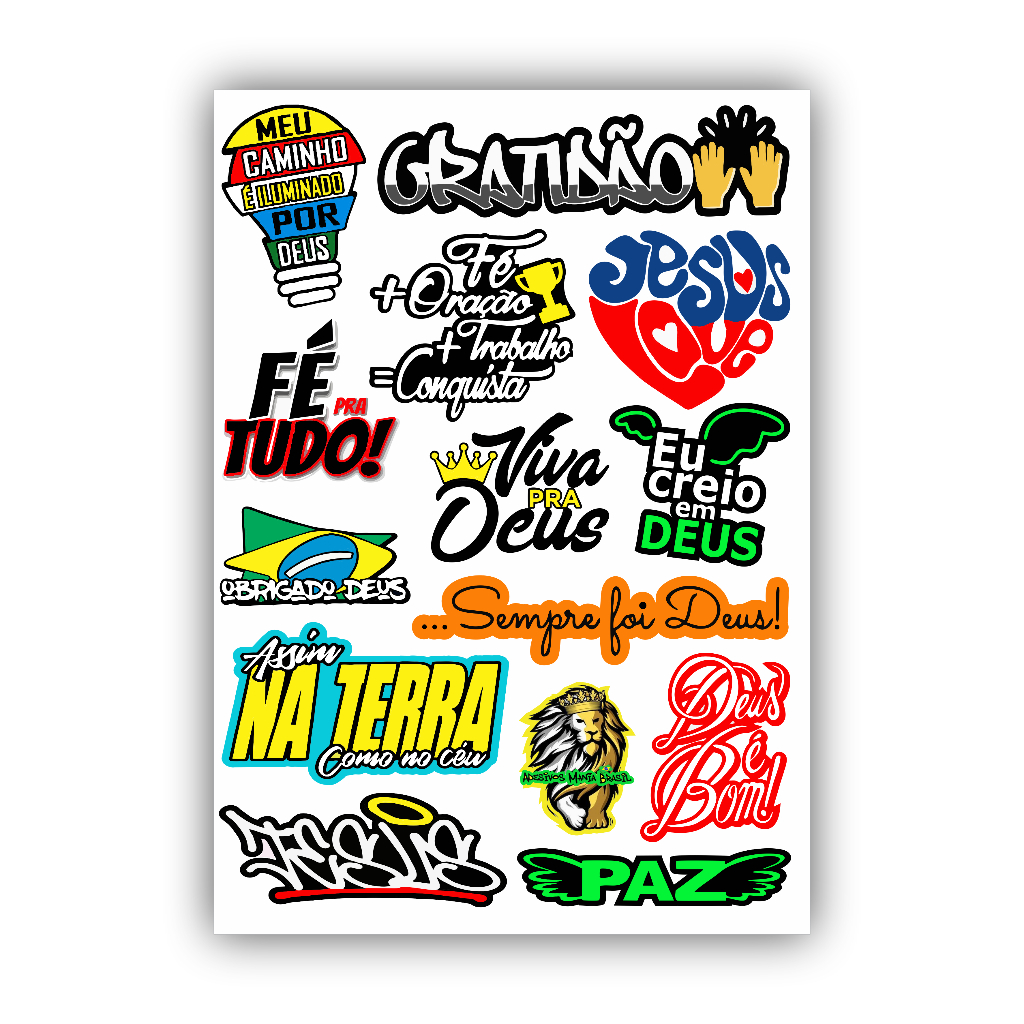 Kit 14 Adesivos Frases Religiosas Para Moto Capacete Carro Bike Notebook | Shopee Brasil