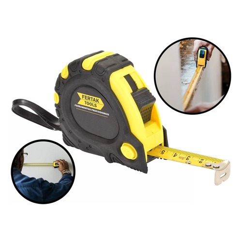 Trena Métrica Emborrachada Com 3 Travas Fita Resistente 3m 5m 7.5m 10m ...