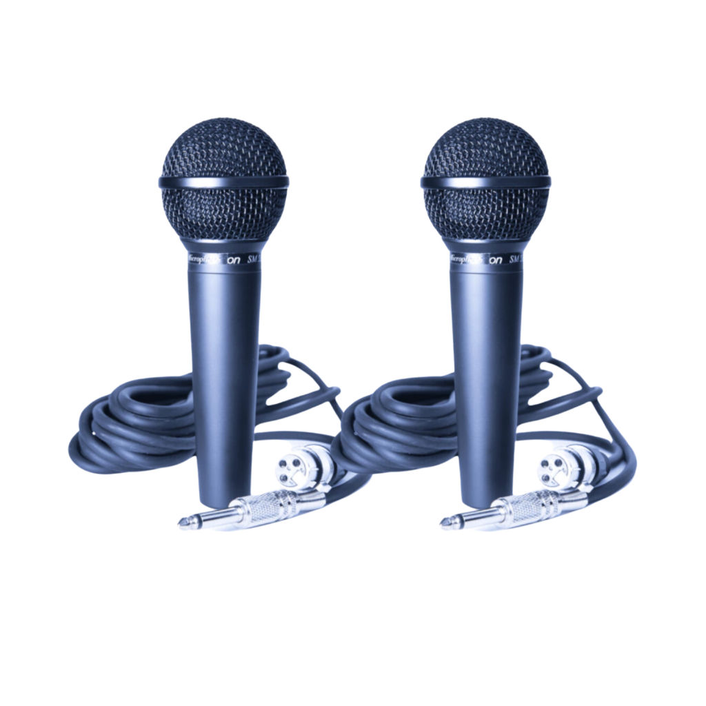 Kit 2 Microfones SM58 Preto Fosco Multiuso Leson Profissional Com Cabo ...