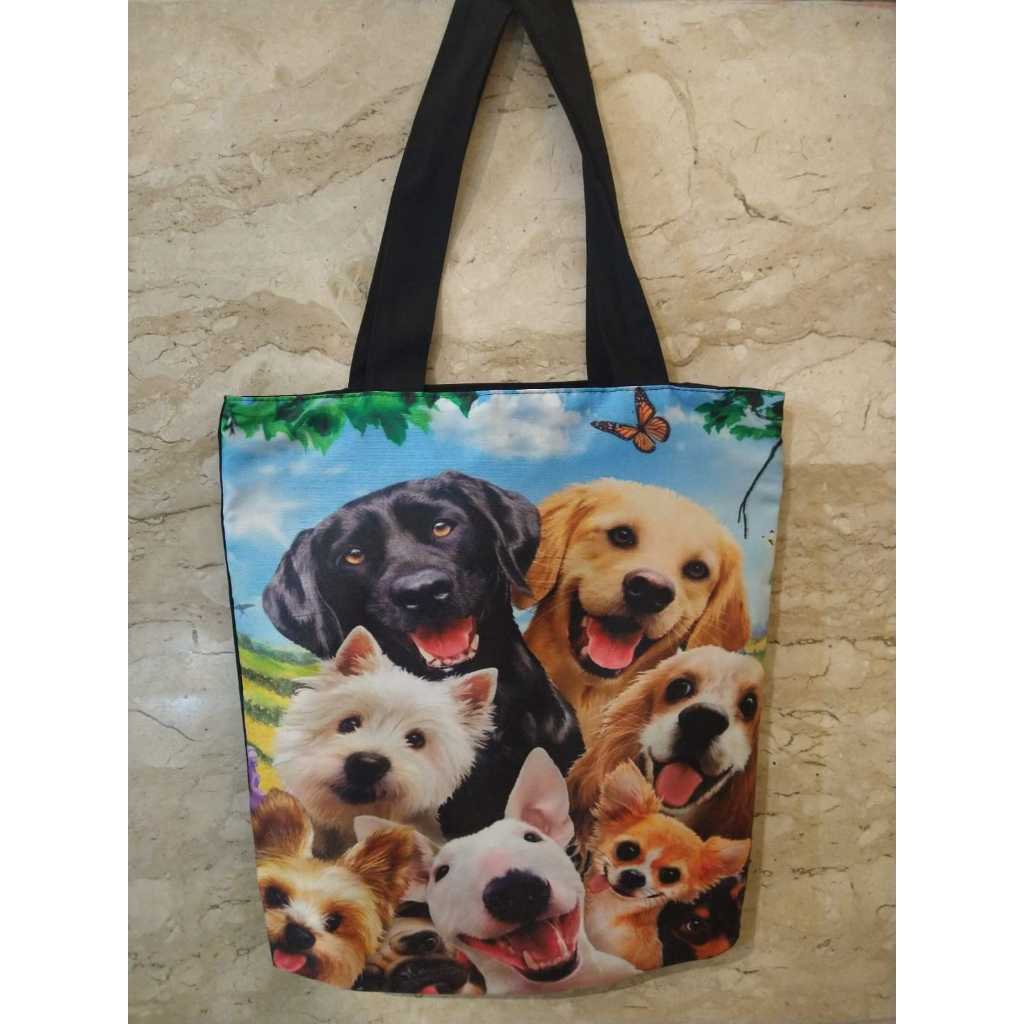 Bolsa Selfie Cachorro - 100% Algodão - Ecobag - Preta | Shopee Brasil