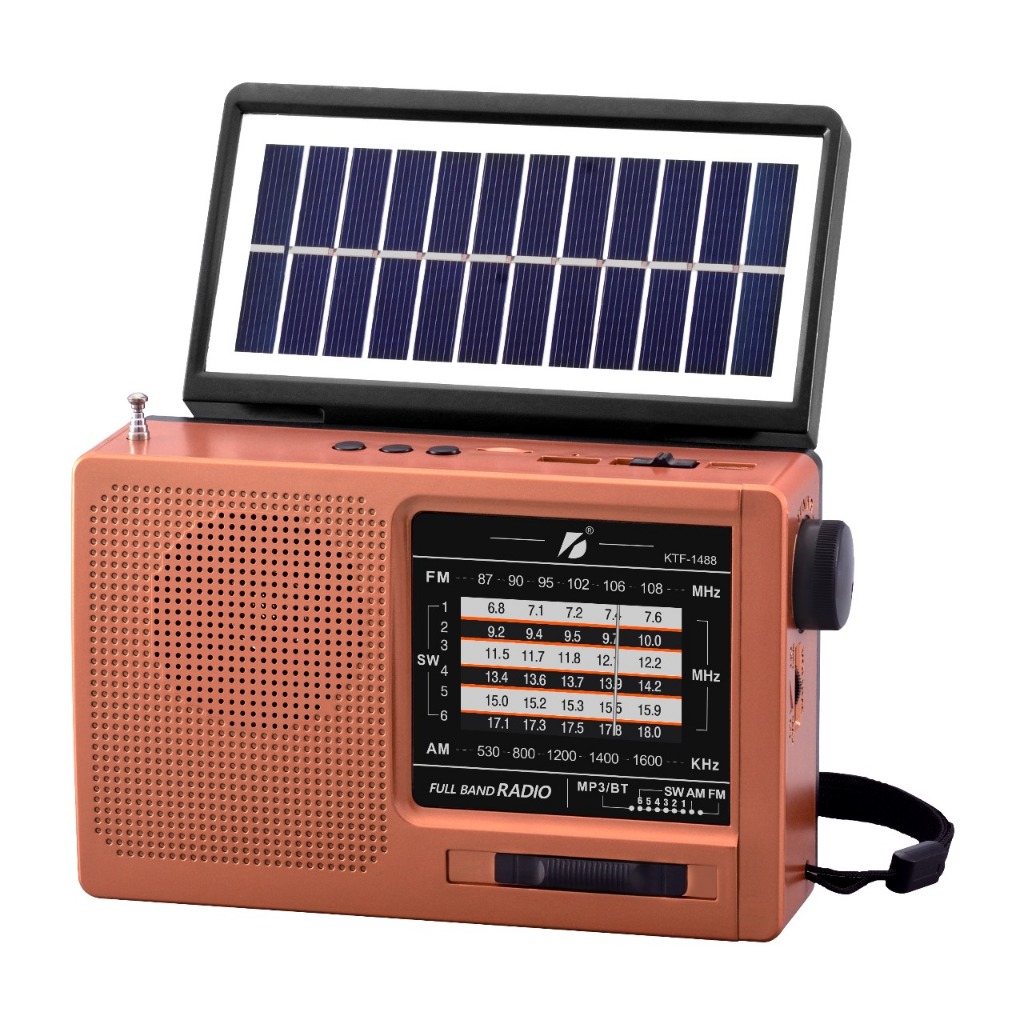 Rádio Ktf-1488 Carregamento Solar Bluetooth Usb Rádio Fm | Shopee Brasil