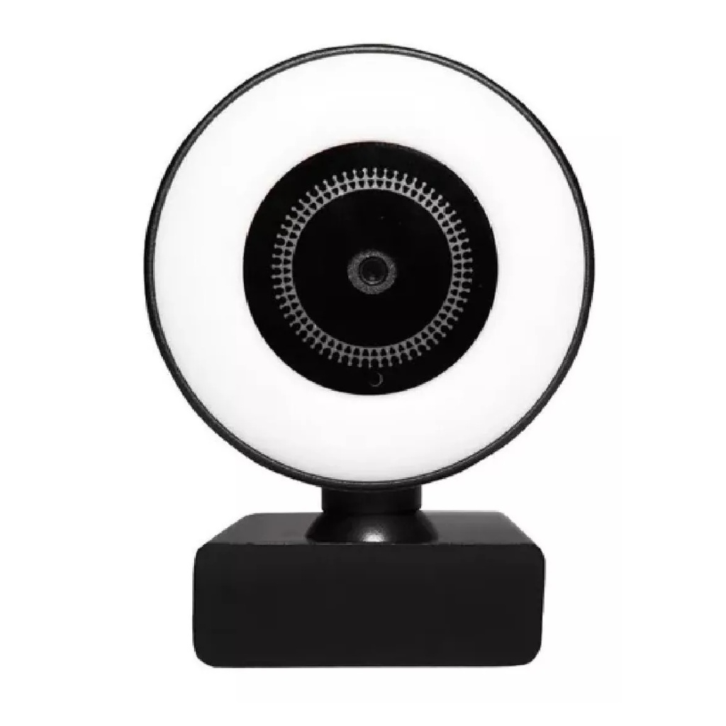 Webcam com Câmera 1080p, Anel de Luz LED, Microfone Integrado e Conexão ...