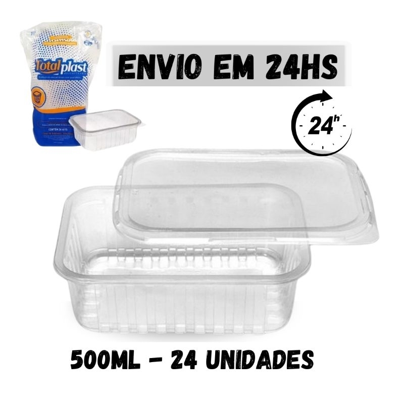 Pote 500ml Marmita Descartável c/24 unidades fit Fitnes (Forno e Microondas) | Shopee Brasil