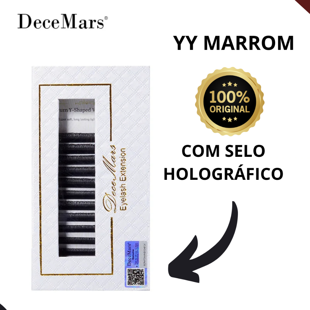 Cílios DeceMars YY Volume Brasileiro Marrom Brown Lash Fio a Fio Lash ...