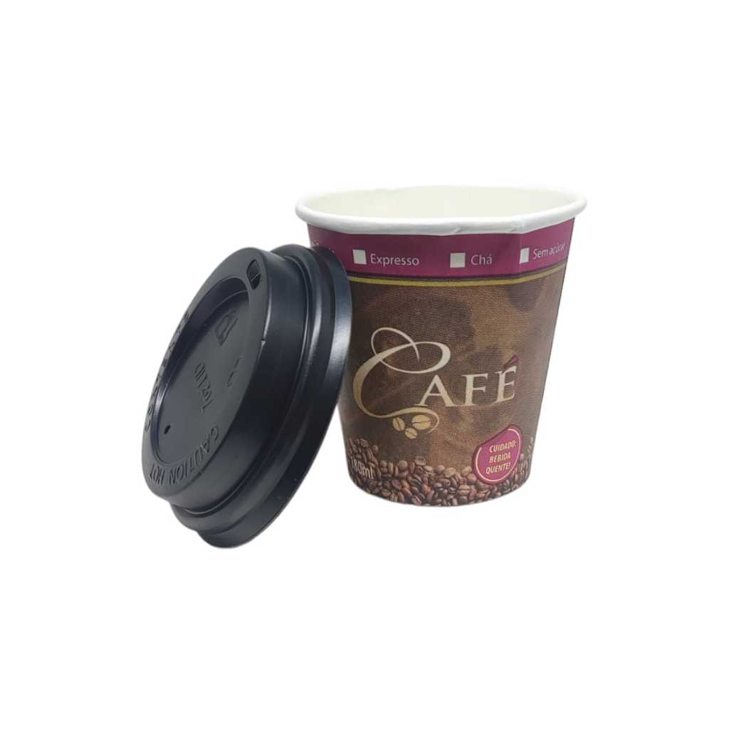 Copo Papel Estampa Generica C/tampa Café Chá E Cappuccino Bio 180ml - 50uni | Shopee Brasil