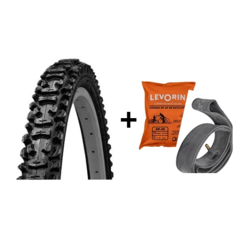 Pneu Bicicleta Nitro Xp Aro 26 X 1.95 Servis Bike Mtb + Câmara Levorin ...