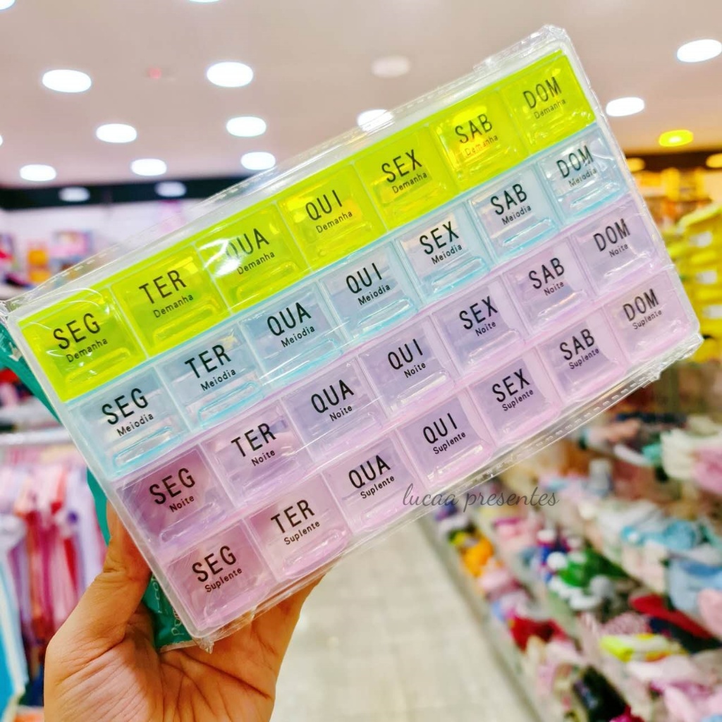 Organizador Porta Remedio Comprimidos Remedios Redondo 7 ,21,28 ...