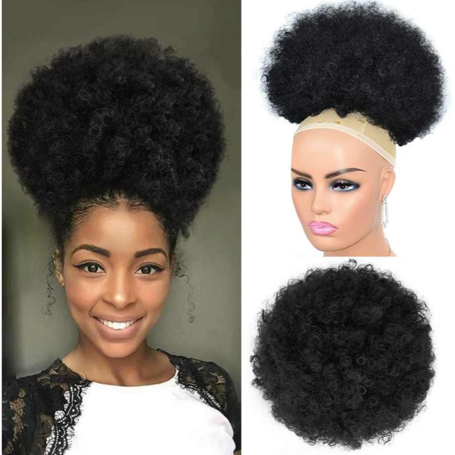 Coque Afro Puf Crespo Cacheado Fibra Organica Preto | Shopee Brasil