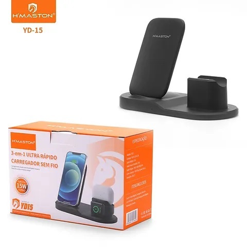 Carregador sem Fio Magnético de Indução 3 em 1 Ultra Rápido - H'maston ...