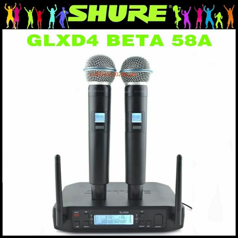 Microfone Sem Fio Duplo Glxd4 Shure Beta 58a Profissional Envio Rápido | Shopee Brasil