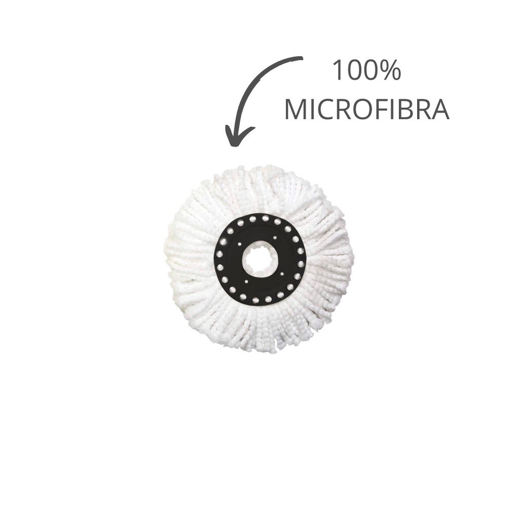 Refil Mop 360 KIT com 5 Para Esfregão Giratório Microfibra 13,6 cm MOP ...
