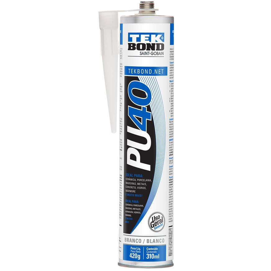 Cola Adesivo PU40 Branco Tekbond 420g/310ml | Shopee Brasil
