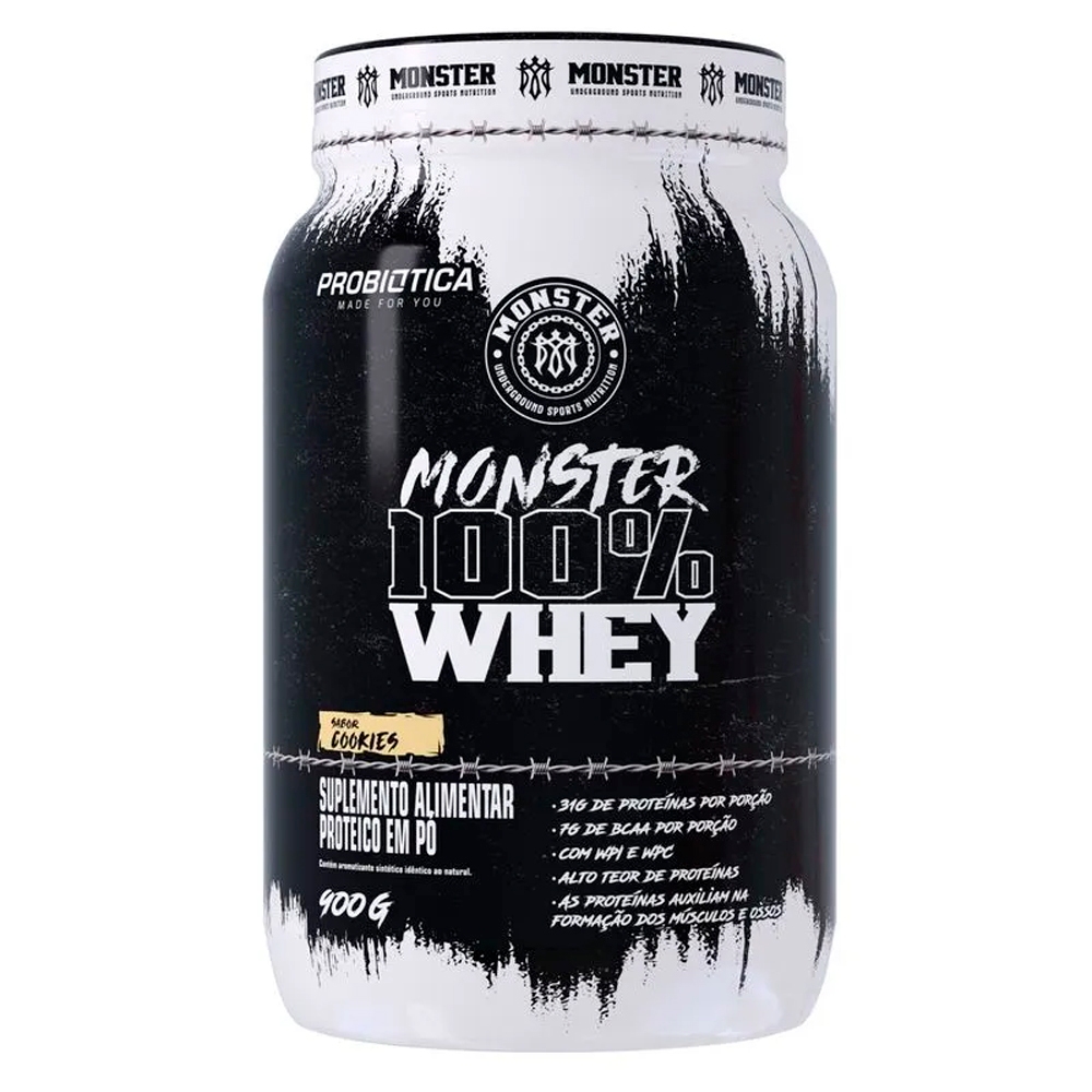 Whey Protein - Monster 100% Whey Pote - 900g - Probiótica | Shopee Brasil
