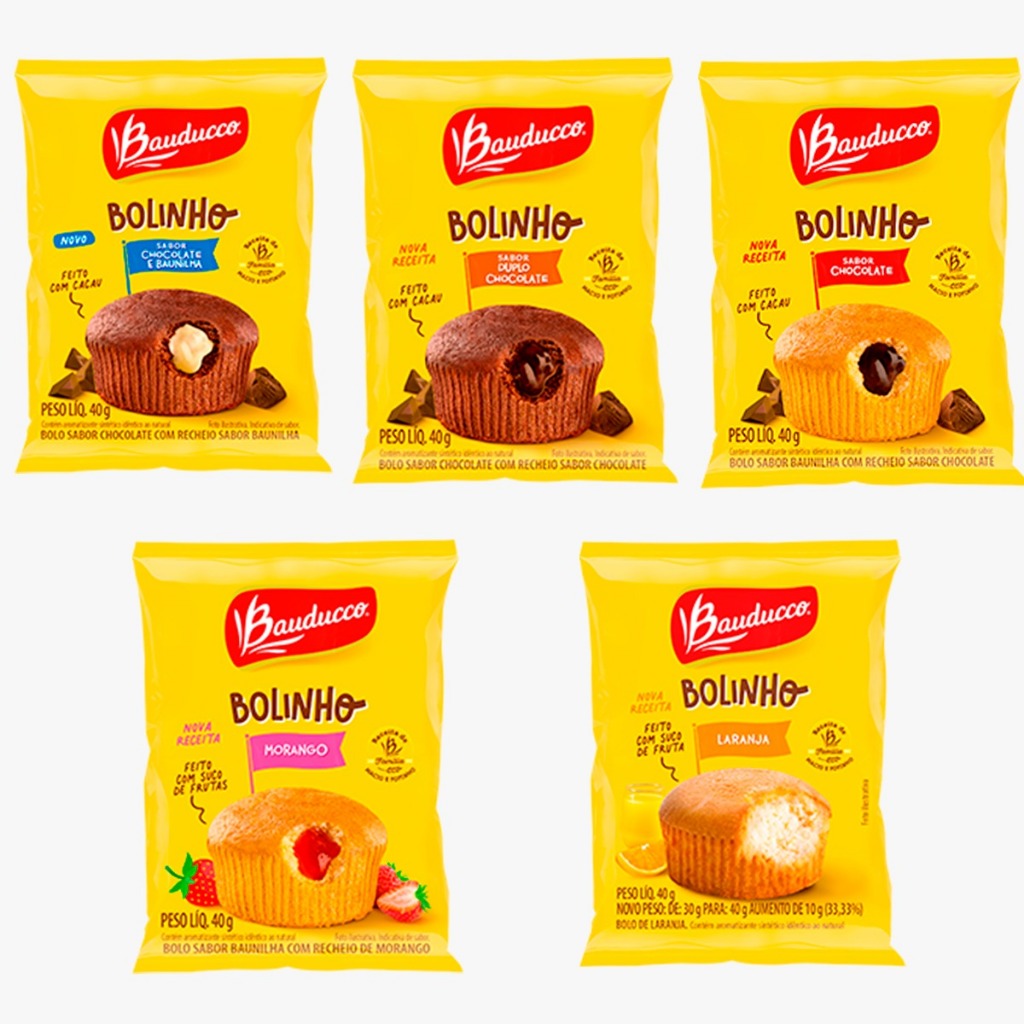 Bolinho Bauducco Caixa c/ 64un 40g (Escolha seu Sabor) | Shopee Brasil