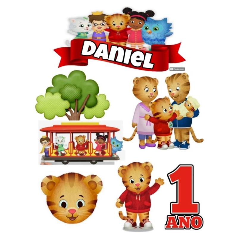 Topo de bolo Daniel tigr | Shopee Brasil