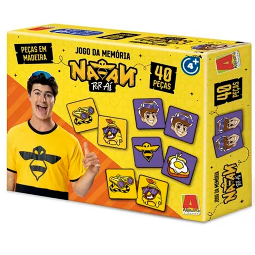 Jogo Da Memoria Natan Por Ai Streamer 40 Peças - Algazarra | Shopee Brasil