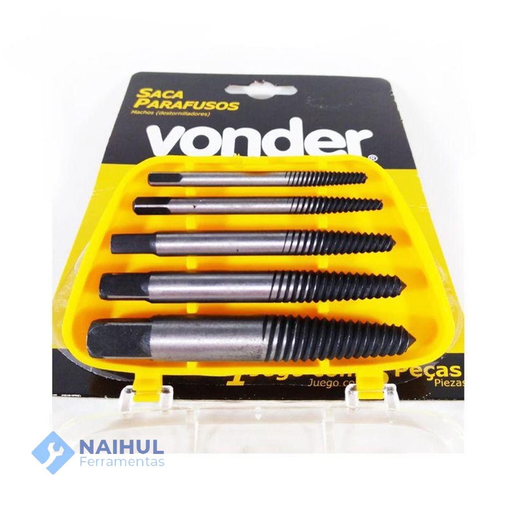 Kit Extrator Saca Parafuso Rosca Esquerda 5 Peças Vonder | Shopee Brasil