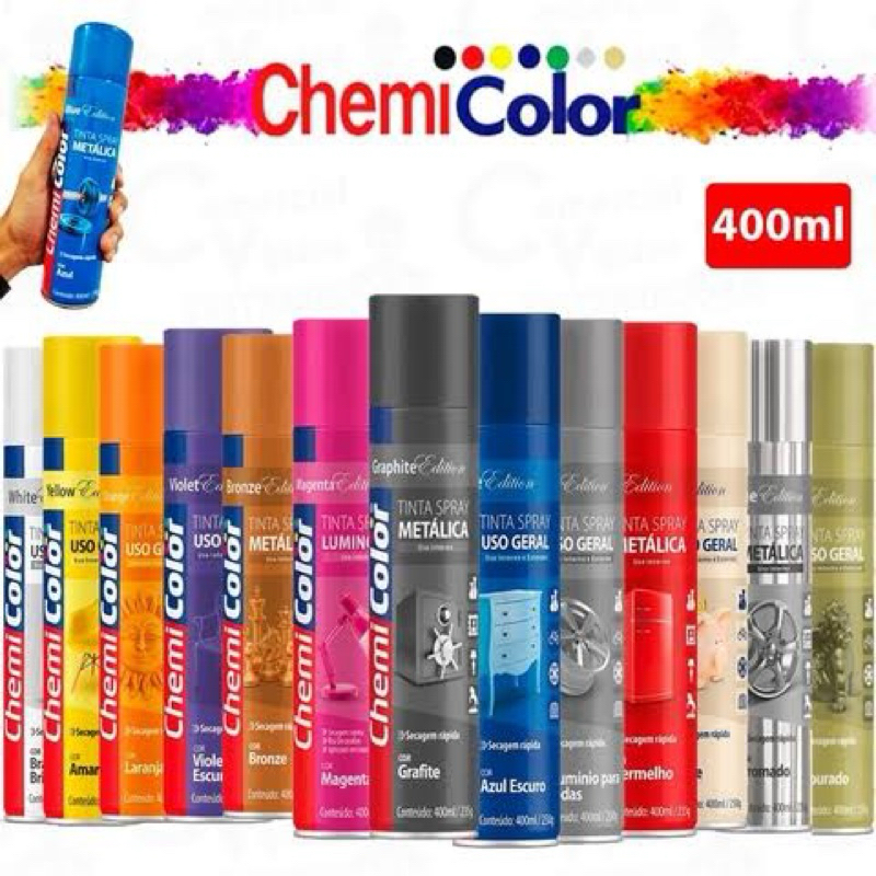 Tinta Spray Chemiclor 400ml/250g | Shopee Brasil