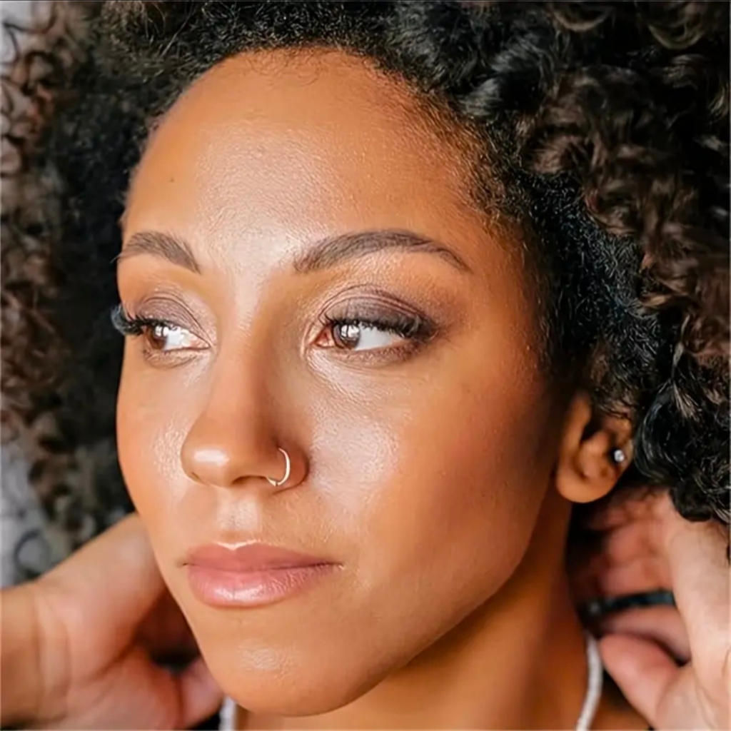 Conjunto De 6 Pecas De Piercing Falso Para Nariz Labio E Brinco Em Aco ...