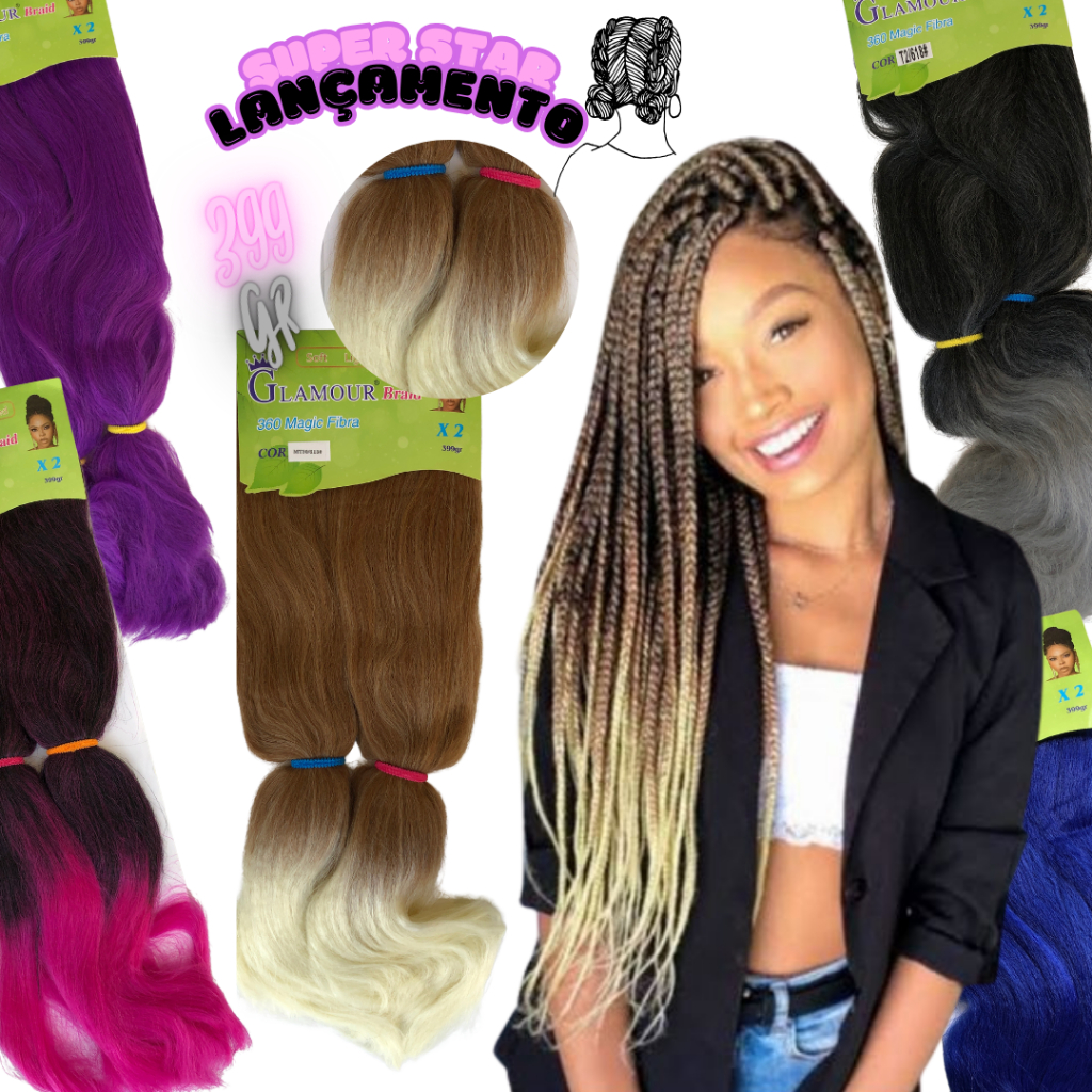 Cabelo Super Jumbo/Jumbão Super Star Box Braid 399gr Com Anel | Shopee ...