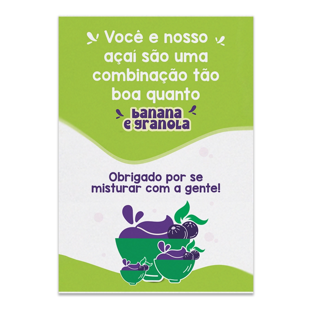 100 Unidades Card Cartão de Recadinho Para Açaiteria Açai Clientes ...