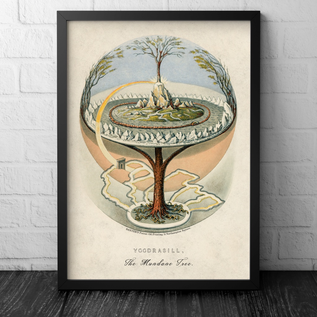 1859 Pôster da Árvore Yggdrasill The Mundane Tree | Shopee Brasil