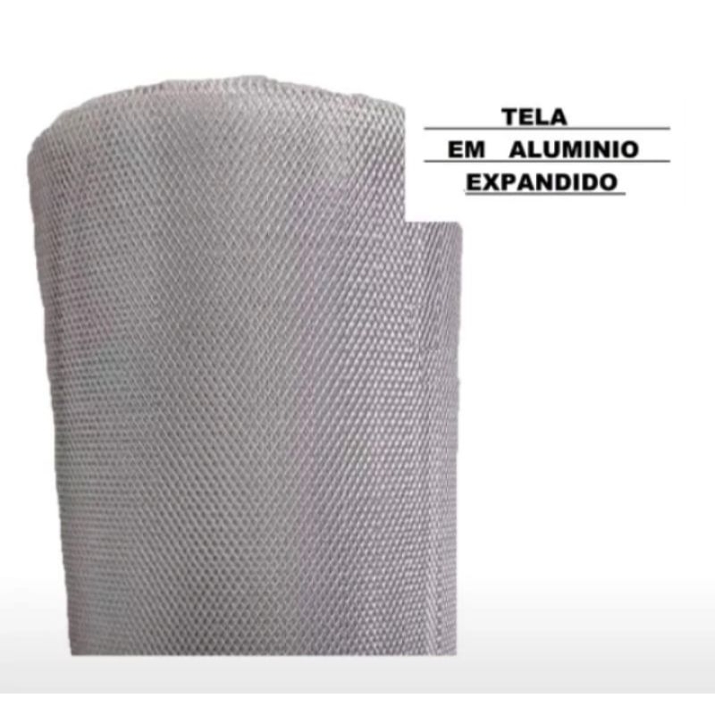 Tela expandida em Alumínio 20x100 não enferruja. | Shopee Brasil