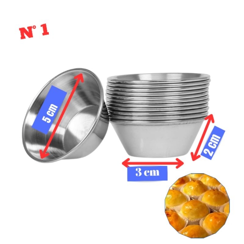 KIT COM 500 MINI FORMA DE EMPADA N°1 ALUMÍNIO REPUXADO COM ORLA ...