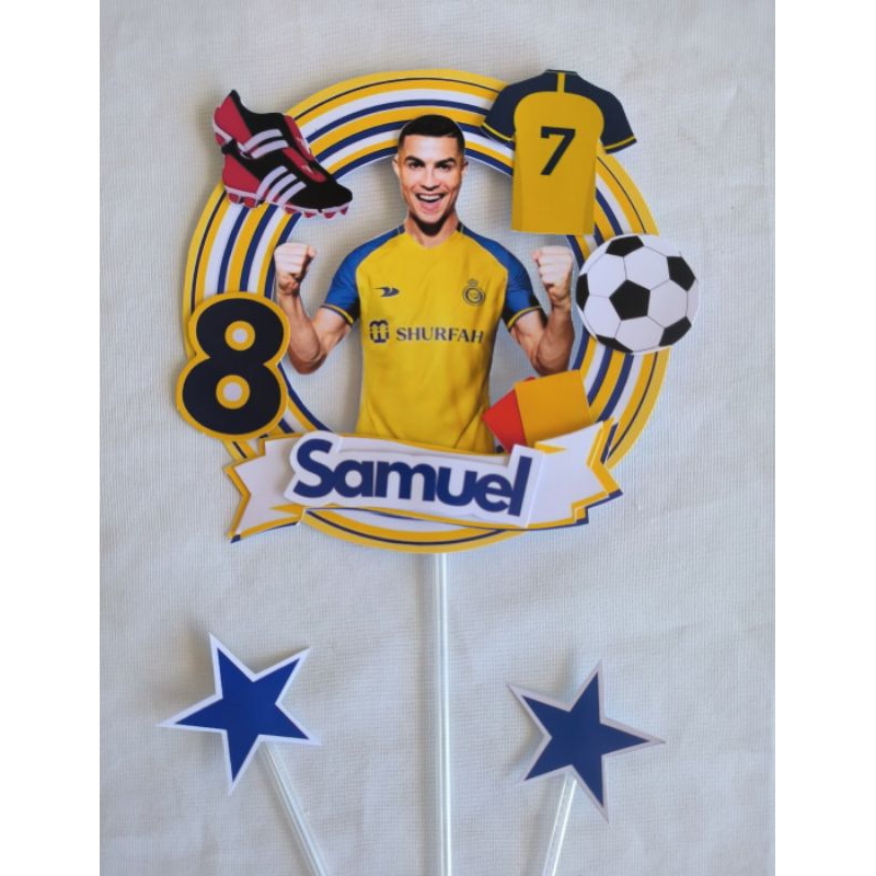 Topo Topper de bolo Personalizado Cristiano Ronaldo Festa Aniversario ...